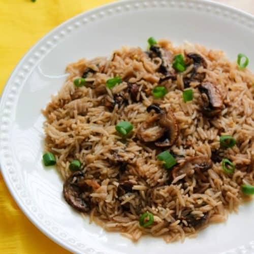 Easy Mushroom Rice Recipe - Living Smart And Healthy