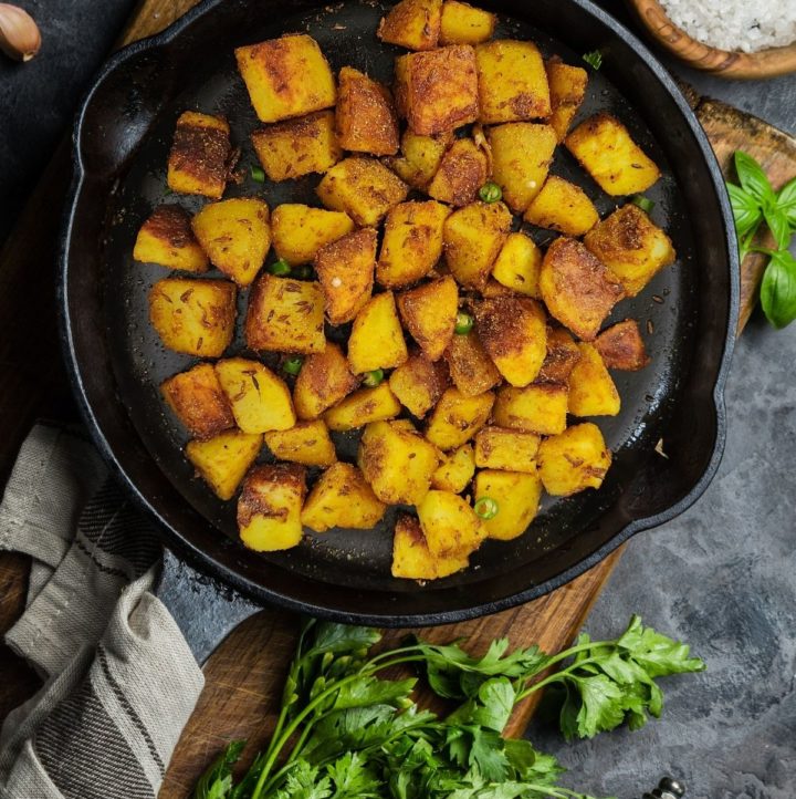 Easy Jeera Aloo Recipe [Indian Cumin Potatoes] - Living Smart And Healthy