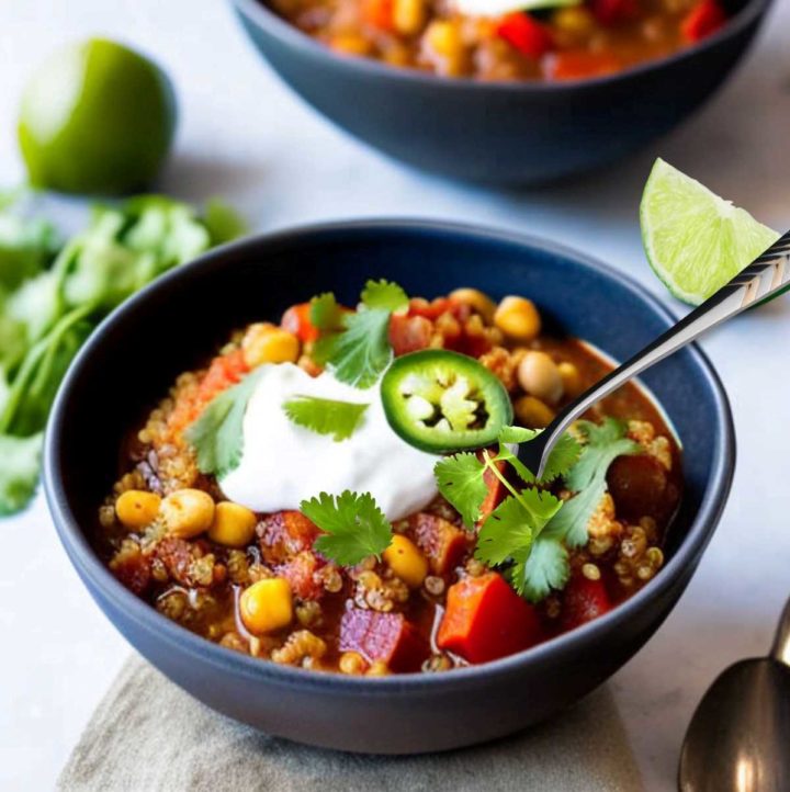 Best Vegetarian Bean Quinoa Chili - Living Smart And Healthy