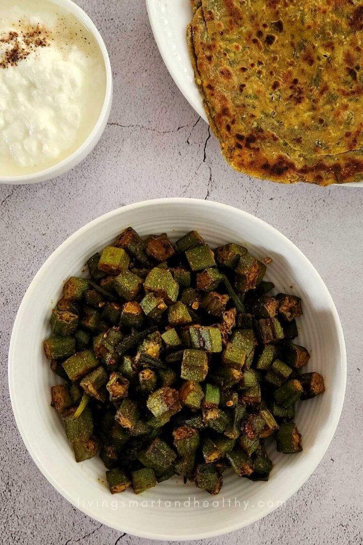 Best Bhindi Fry Recipe | Indian Okra Stir Fry - Living Smart And Healthy