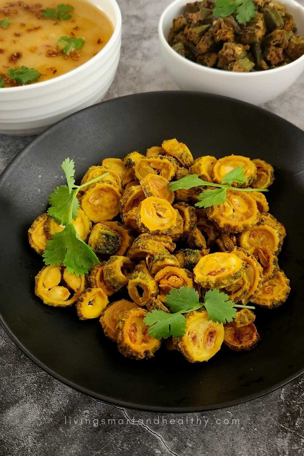 Baked Sweet Sour Bitter Gourd | Khatta Meetha Karela - Living Smart And ...