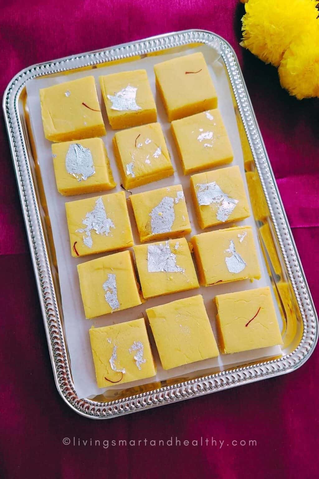 2 Ingredient Mango Ice Cream Barfi Living Smart And Healthy