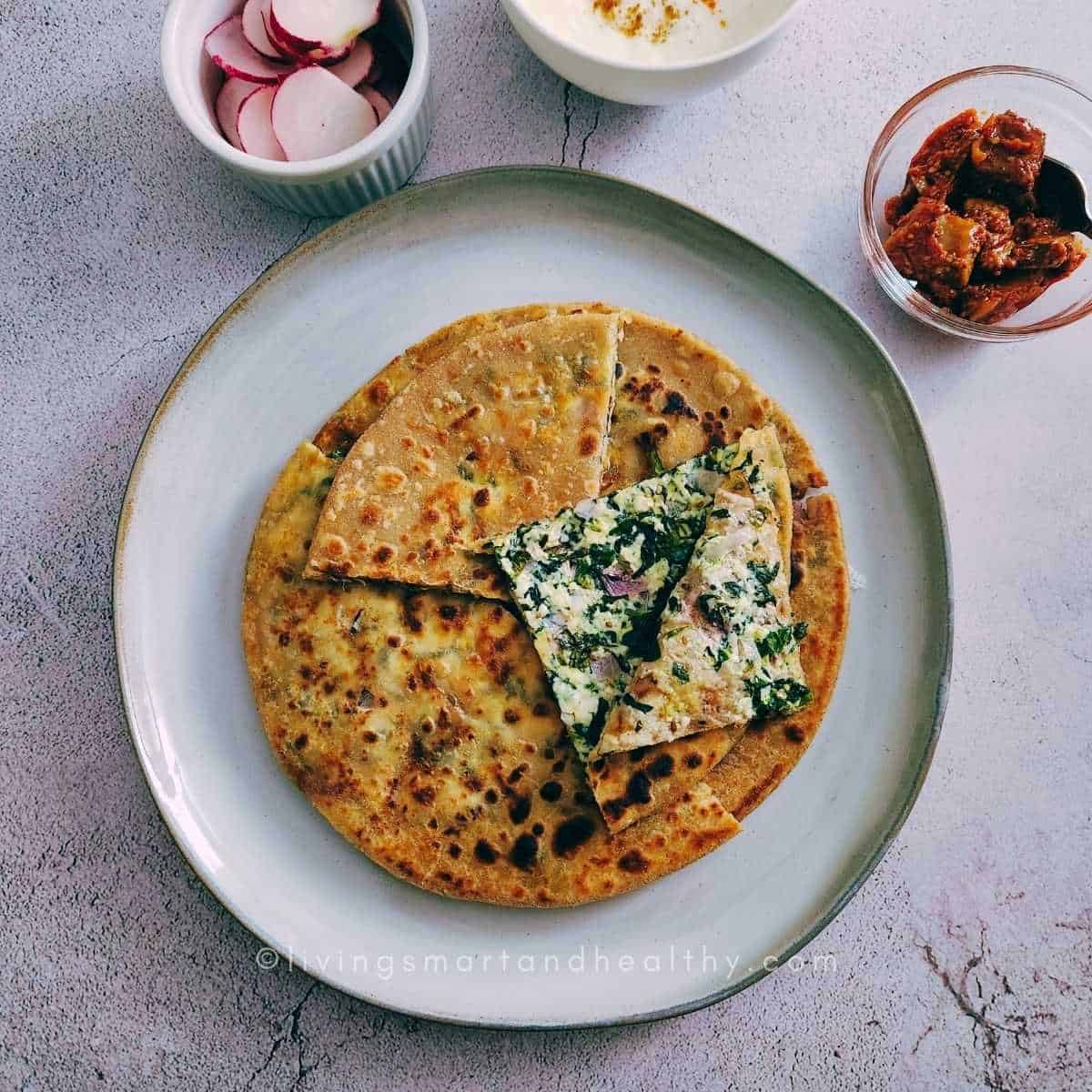 The Best Palak Paneer Paratha Recipe - Living Smart And Healthy