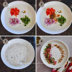 Easy Onion Tomato Raita | Raita For Biryani - Living Smart And Healthy