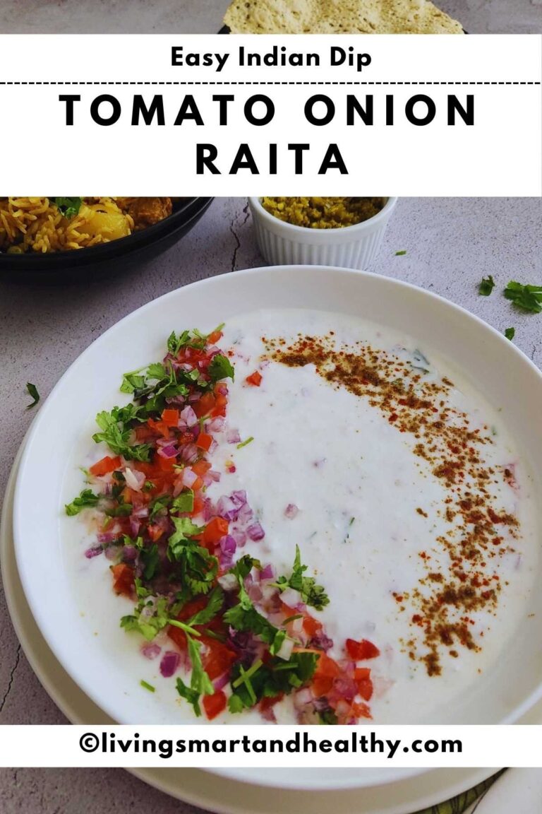 Easy Onion Tomato Raita | Raita For Biryani - Living Smart And Healthy