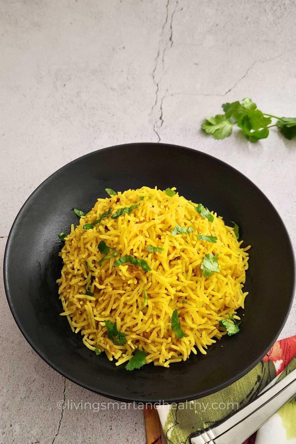Turmeric Rice Recipe | Indian Yellow Rice - Living Smart And Healthy