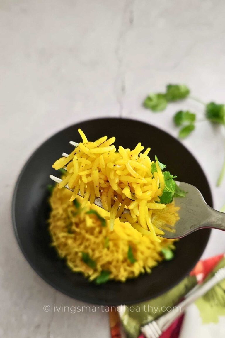 Turmeric Rice Recipe | Indian Yellow Rice - Living Smart And Healthy