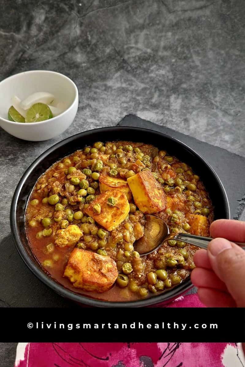 Matar Paneer Recipe [Mutter Paneer] - Living Smart And Healthy
