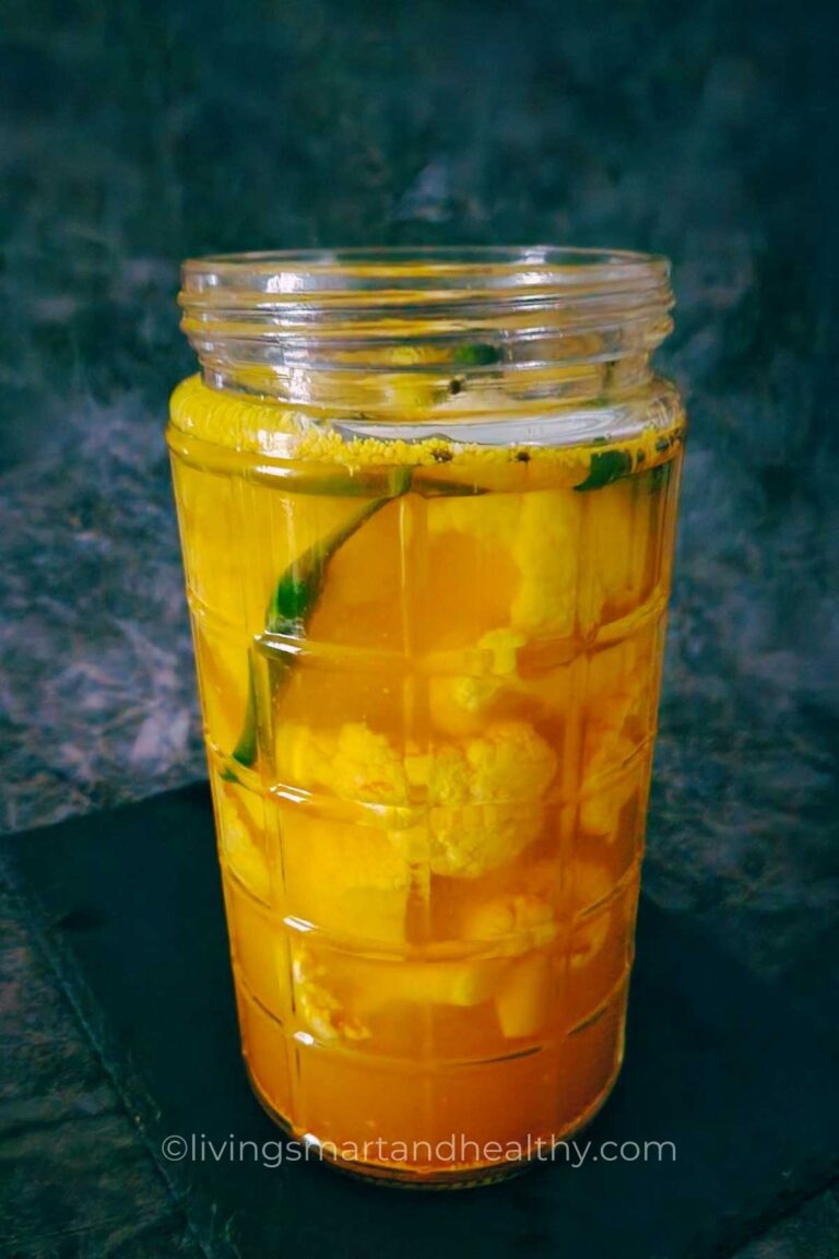 Gobi Ka Pani Wala Achar | Pickled Cauliflower - Living Smart And Healthy
