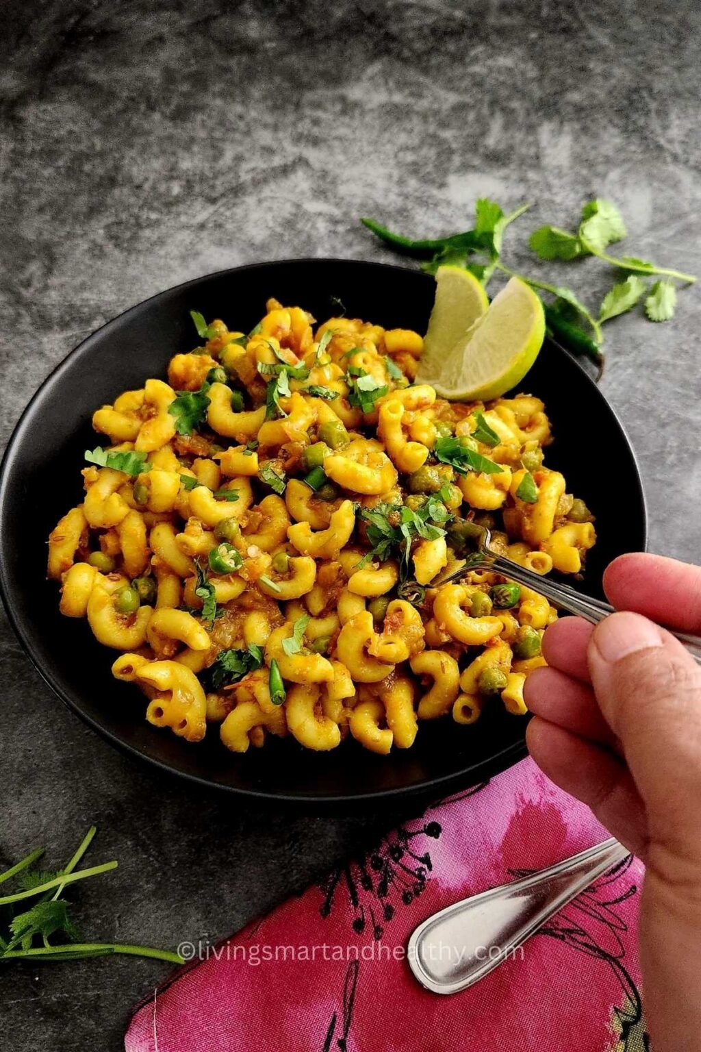 Masala Macaroni | Indian Style Macaroni - Living Smart And Healthy