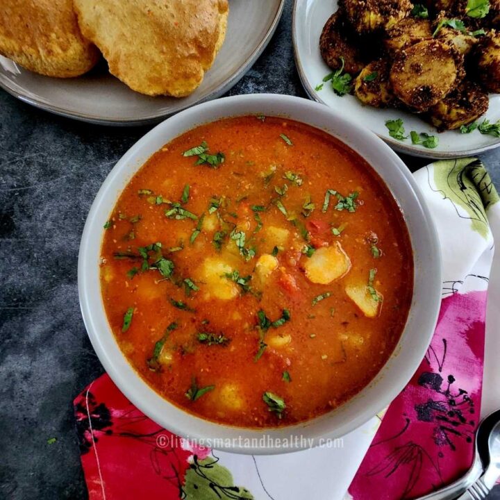 Aloo ki Sabji | Satvik Aloo Tamatar Ki Sabji - Living Smart And Healthy