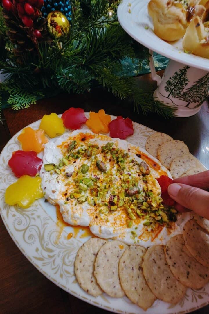 Cream Cheese Pistachio Hot Honey Dip (High-Protein)